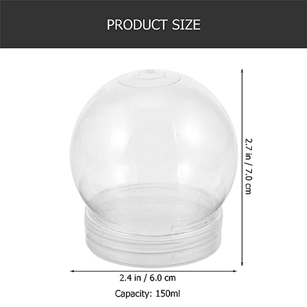 Abaodam DIY Snow Globe 4inch Clear Plastic Water Globe Fillable Snow Globe with Screw Off Cap for DIY Crafts Christmas Home Decoration 20pcs