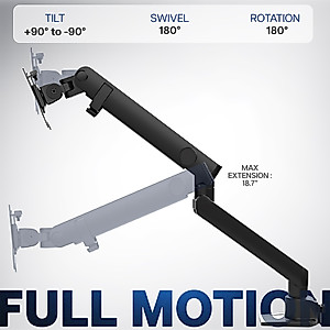 VIVO Premium Aluminum Full Motion Single Monitor Desk Mount Stand with Lift Engine Arm, Fits Screens up to 32 inches, STAND-V101BB