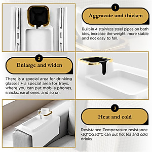 Couch Cup Holder| Portable Silicone Sofa Armrest Tray for Coffee Mug, Phone, Remote & Snacks| Strong and Weighted Sofa Cup Holder for Your Mom, Dad, Husband & Grandparents