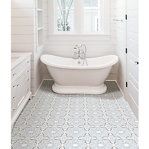 FloorPops Morris Peel & Stick Floor Tiles, Gray