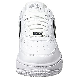 Nike Women's Air Force 1 '07 ESS White/Metallic Silver-Black Size 6.5