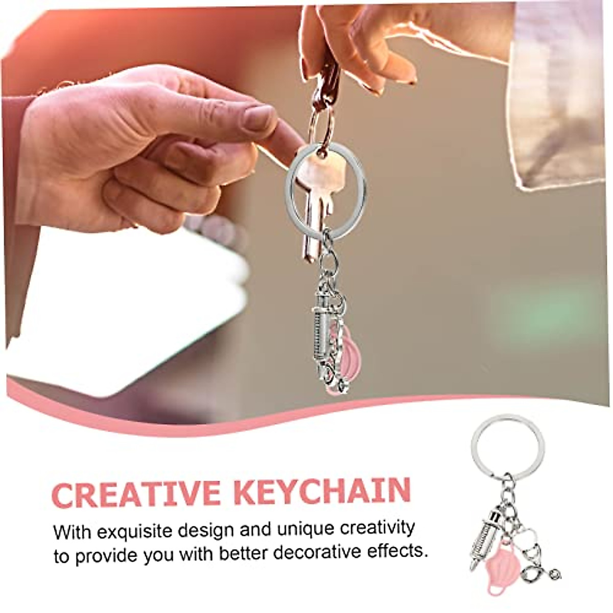 GALPADA 4pcs Stethoscope Keychain Key Fob Nurse Key Chain Novel Keychain Car Pendant Nurse Keychain Doctor Keychain Key Pendant Decorative Key Chain Nurse Key Ring Key Holder Alloy