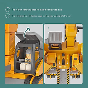 Kids Construction Toys Truck Set, Engineeering Vehicle Palyset, Crane Excavator Bulldozer Forklift, DIY Take Apart Toys with 4 Mini Cars for Age 3-8 Year Old Children, Christmas Birthday Gifts Boys