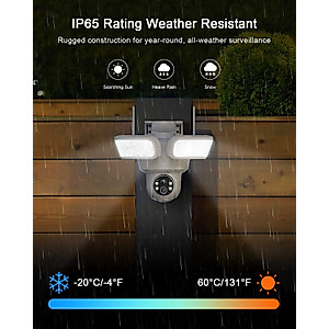 ANRAN Floodlight Security Camera Wireless Outdoor with 360° View Pan/Tilt, 2K Solar Powered WiFi Camera, IP65 Smart Lighting Cam, Color Night Vision, 120dB Siren, Two Way Audio, PIR Motion Detection