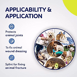 WePet Pet Wrap, Self-Adhesive Non-Woven Tape for Dog Legs, Paws, Wounds, First Aid Cohesive Gauze for Horse, Cat, Bird, Animal, 8 Rolls, 2 Inch, Claw