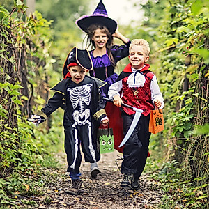 Halloween Treat Bags Party Favors - 40 Pcs Kids Halloween Candy Bags for Trick or Treating, Halloween Tote Bags with Handles, Paper Gift Bags for Treats Snacks, Halloween Goodie Bags Party Supplies