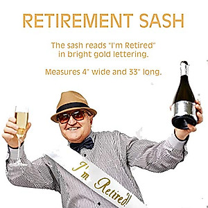 UrbanRed Retirement Party Decorations - Happy Retirement Decorations for Party - Farewell Party Decorations - Retirement Party Supplies Happy Retirement Banner, Retirement Sash & Retirement Balloons