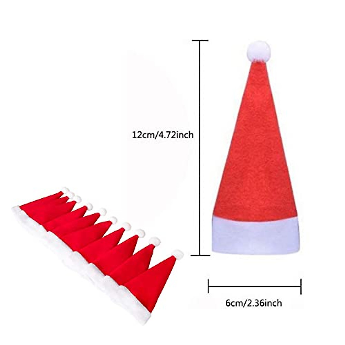 nanaxagly Christmas Santa Hats Silverware Holders Xmas Tableware Fork Spoon Knife Storage Bag - Xmas Party Dinner Table Dinnerware Decorations Supplies, 10PCS Mini Santa Hats