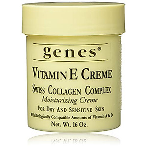 Genes Vitamin E Creme Swiss Collagen Complex Moisturizing Creme for Dry and Sensitive Skin 16 oz