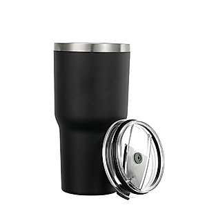 Chilamics 30oz Tumbler, Stainless Steel Vacuum Insulated Coffee Tumbler Cup, Double Wall Powder Coated Travel Mug, Black