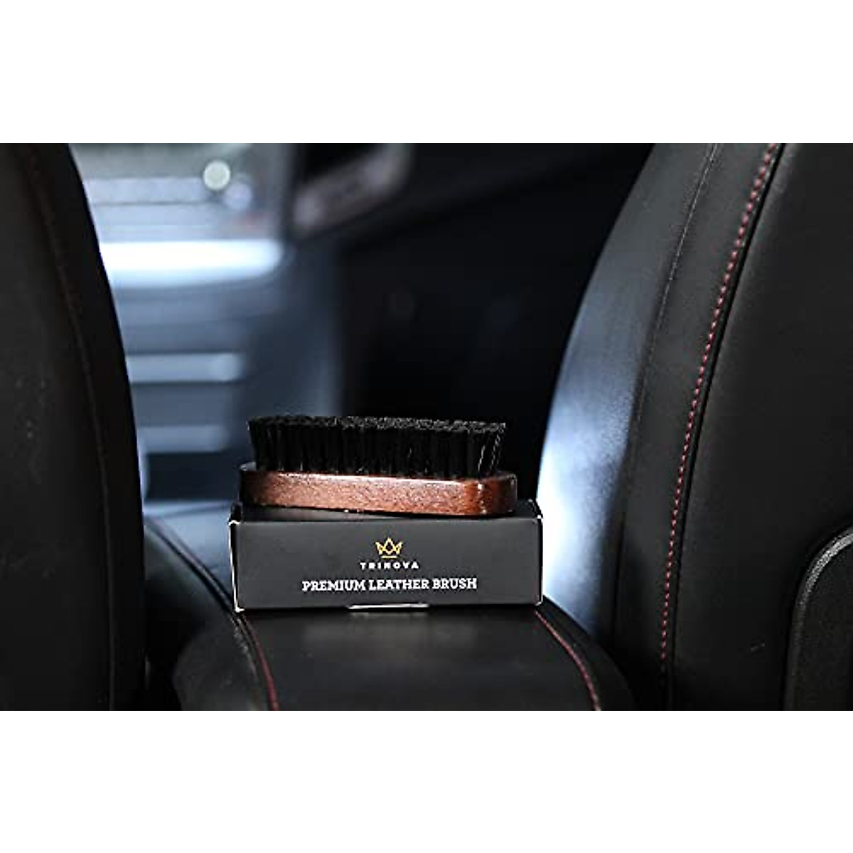 TriNova Leather Brush for Cleaning Upholstery, Cleaner car Interior, Furniture, Couch, Sofa, Boots, Shoes and More. Premium Quality