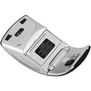 2.4Ghz Wireless Folding Mouse Foldable Optical Arc Mouse Universal Portable Travel Mice Bluetooth USB Receiver for PC Mac Laptop MacBook (Pack of 1)