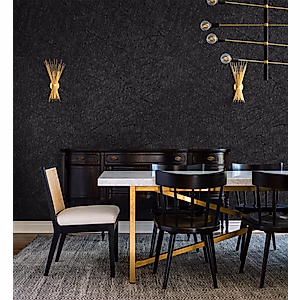 GloryTik Black Wallpaper Silk Peel and Stick Wallpaper Black Contact Paper 17.3"X78.7" Silk Textured Self Adhesive Removable Wallpaper Thicken Waterproof Wallpaper for Room Wall Cabinets Decoration