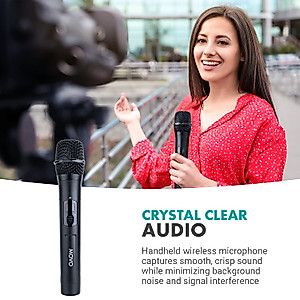 Movo WMX-7-TH VHF Portable Handheld Microphone Transmitter for The WMX-7 Wireless Microphone System - 12-Channel Wireless Mic Best Wireless Microphones for Weddings, Interviews, Presentations