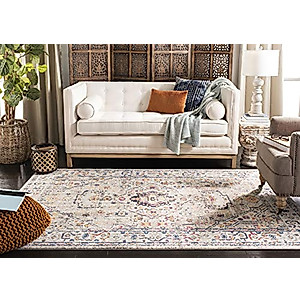 SAFAVIEH Madison Collection 6' x 9' Grey/Blue MAD468F Boho Chic Medallion Distressed Non-Shedding Living Room Bedroom Dining Home Office Area Rug