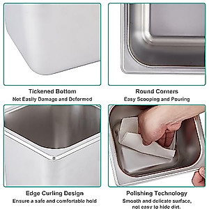 8 Pack Hotel Pans 1/6 Size Steam Table Pan with Lid,Commercial Stainless Steel Pan, Catering Food Pan for Food Warmer Party Restaurant Catering Supplies Restaurants