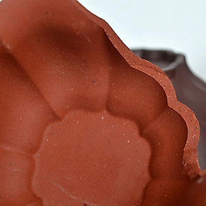 YXHUPOT 4pcs Teacups 2.5oz Chinese Clay Zisha Cup Diamond Flower (Red brown)