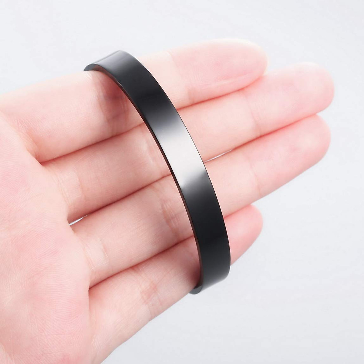 VIBOOS Personalized Bracelet Engraving Name/ID/Date Identification Bangle Bracelets for Women Men Custom Stainless Steel Adjustable Inspirational Cuff Valentine Gifts Birthday Jewelry