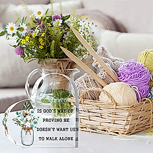 Christian Gifts Birthday Friendship Gifts with Quotes A Friend Is God's Way of Proving He Doesn't Want Us to Walk Alone(Heart Style,6 x 6 x 0.6 Inch)