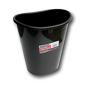 Greenbrier Essentials Black Plastic Oval Wastebasket - 7 Qt