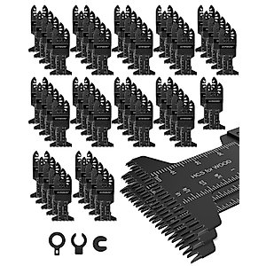 GORWARE Multitool Blades, 60PCS Japanese Tooth Blades for Wood Plastic, Universal Oscillating Tool Blades Fit Milwauke, Worx, Rockwell, Rigid