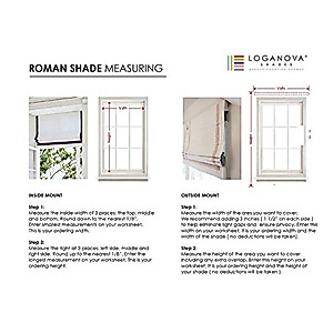 LOGANOVA Faux Linen Roman Shades With Valance For Large & Small Windows, and French Doors. Custom Made. Optional Blackout Lining Blocks 99.9% Of Light. Cordless Motorized Or Chain Mechanism.