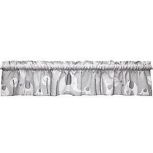 Bedtime Originals Elephant Love Gray Nursery Window Valance