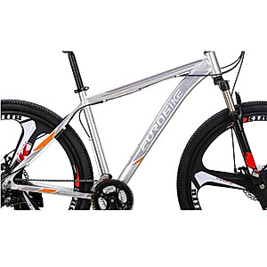 LZBIKE Bike X9-29 Aluminum Alloy Mountain Bike 21 Speed Shift Left 3 Right 7 Frame Shock Absorption Mountain Bicycle (Silver)