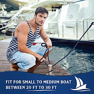 GREENEVER Dock Lines&Ropes Boat Accessories-3PC 1/2inX15 Ropes for Boats Double-Braided Mooring Marine Ropes with 12in Eye Loop for Docking,6500 lbs Breaking Strength Boating Gifts for Men(Navy Blue)