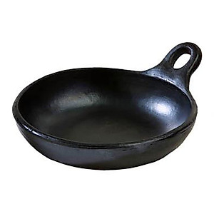 Toque Blanche Authentic Chamba Saute Pan – Gift for Men & Women – Handmade Black Clay Cooking & Serving Pan with Handle – Deep Pan with Lid - Stovetop & Oven Safe Deep Skillet, 8 Inches