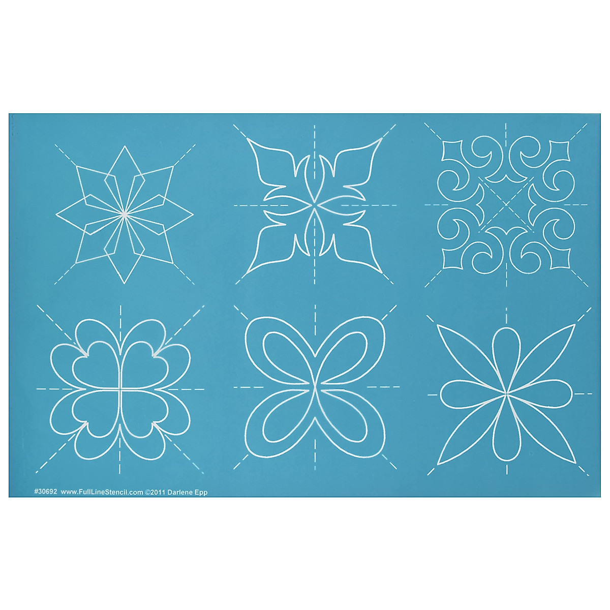 Full Line Stencil - Score of Four Motif Stencil, Continuous Line Template for Free Motion Quilting, Domestic Machine Quilting, Hand Quilting, Long-Arm Quilting (30692)