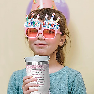 40 Oz Happy Birthday Cups for women Keeps Drinks Hot Cold Ice, Mothers Day Gift for Stainless Steel Happy Birthday Mug , Birthdays Tumbler for Women with Handle & Straw, Birthdays Gifts for Female