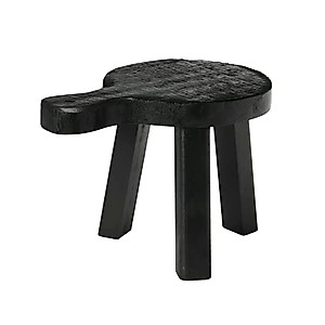 Creative Co-Op Smooth Wood, Black Decorative Pedestal, Round