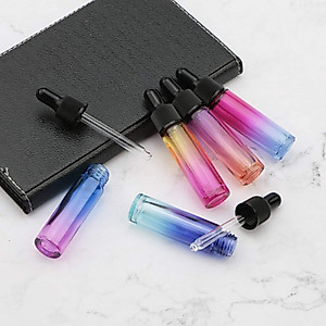 Newzoll 10Pcs Dropper Bottles Set, 10ml (1/3 oz) Gradient Glass Dropper Bottle with 5ml Tapered Plastic Droppers, Essential Oils Perfume Reusable Bottles Vial