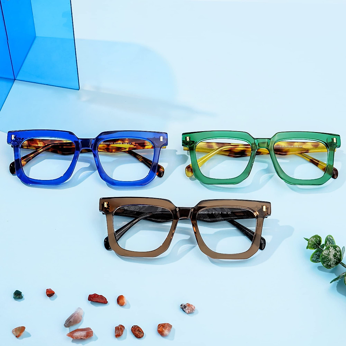 Zeelool Classic Oversized Square Blue Light Blocking Eyeglasses for Women Men Coville ZJGA830292-04 Green