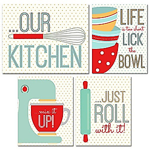 BigWig Photos Kitchen Wall Art Prints - Set of 4 (8 inches x 10 inches) Unframed Glossy Photographs