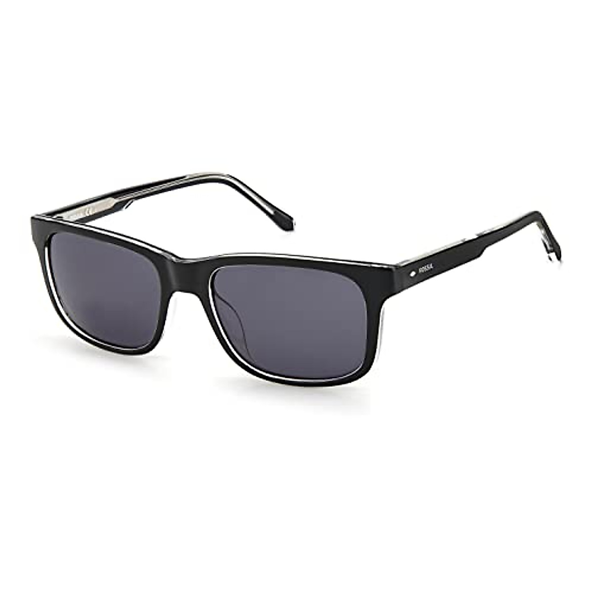Fossil Men's Male Sunglass Style FOS 3119/G/S Rectangular, Black/Gray, 55mm, 18mm