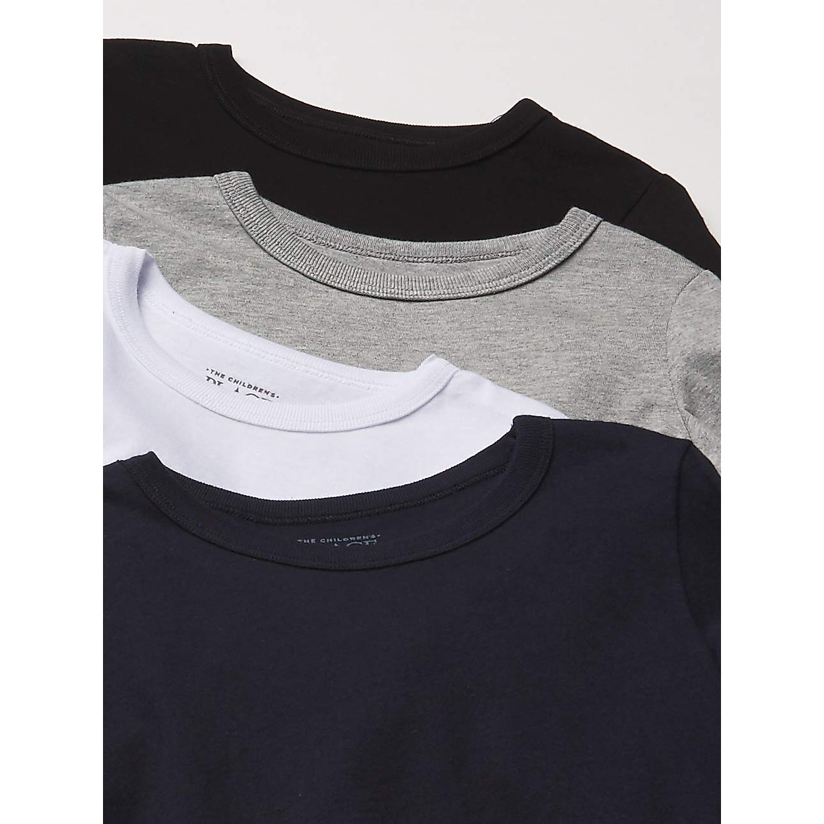 The Children's Place baby boys And Toddler Long Sleeve Basic Layering T-shirt T Shirt, Black/H Smoke/New Navy/White 4 Pack, 18-24 Months US
