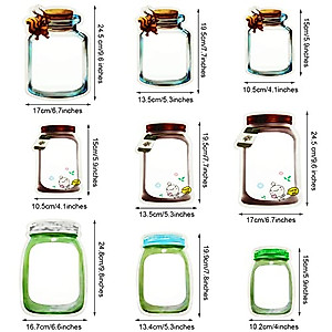 50 Pieces Mason Jar Bottles Bags Mason Jar Zipper Lock Bags Reusable Food Storage Bags Snacks Sandwich Zipper Sealed Bags Fresh Bags Airtight Seal Storage Bags Nuts Candy Cookies Bags