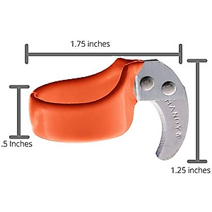 The Original Handy Safety Knife - Utility Ring Knife for Finger with Sharp, Curved Blade - Ring Size 16 - Grey - Standard Blade - Dozen - By Handy Twine Knife