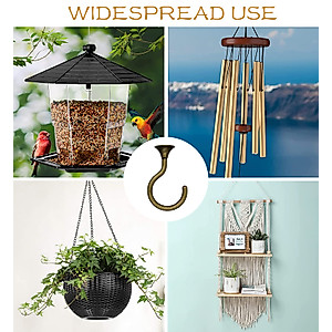 2 Sets Ceiling Hook Large Swag Heavy Duty Swag Hook with Hardware for Hanging Plants Ceiling Easy Installation Cavity Wall Dry Wall Indoor & Outdoor (2 Sets Antique Brass)