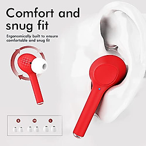 True Wireless Earbuds, ENC Bluetooth 5.3 Headphones Touch Control with Wireless Charging Case IPX6 Waterproof Stereo Earphones in-Ear Built-in Mic Noise Cancelling Headset Premium Deep Bass for Sport