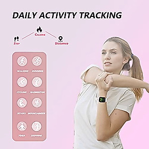 Smart Watch, Fitness Tracker with Heart Rate Monitor,Blood Oxygen Tracking,Sleep Quality Monitoring,IP68 Waterproof,Smartwatch Fitness Watch Compatible with Android iPhone iOS(Pink)
