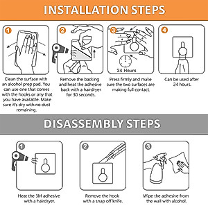 Wall Hooks Robe & Towel Adhesive for Hanging Towels - Set of 4 - for Bathroom, Kitchen - Sticky Hanging Wall Hangers Without Nails