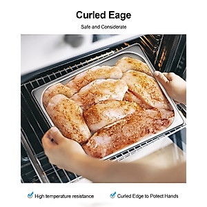 ZeroPone Hotel Pan 4" Deep Steam Table Pan 6 Pack 1/2 Size 12.8"L x 10.4"W Hotel Pan 22 Gauge Stainless Steel Anti Jam Steam Table Pan