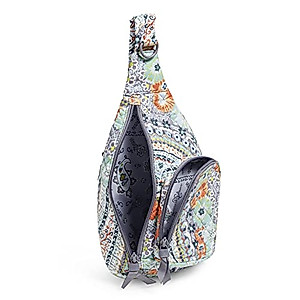 Vera Bradley Women's Cotton Mini Sling Backpack, Citrus Paisley - Recycled Cotton, One Size