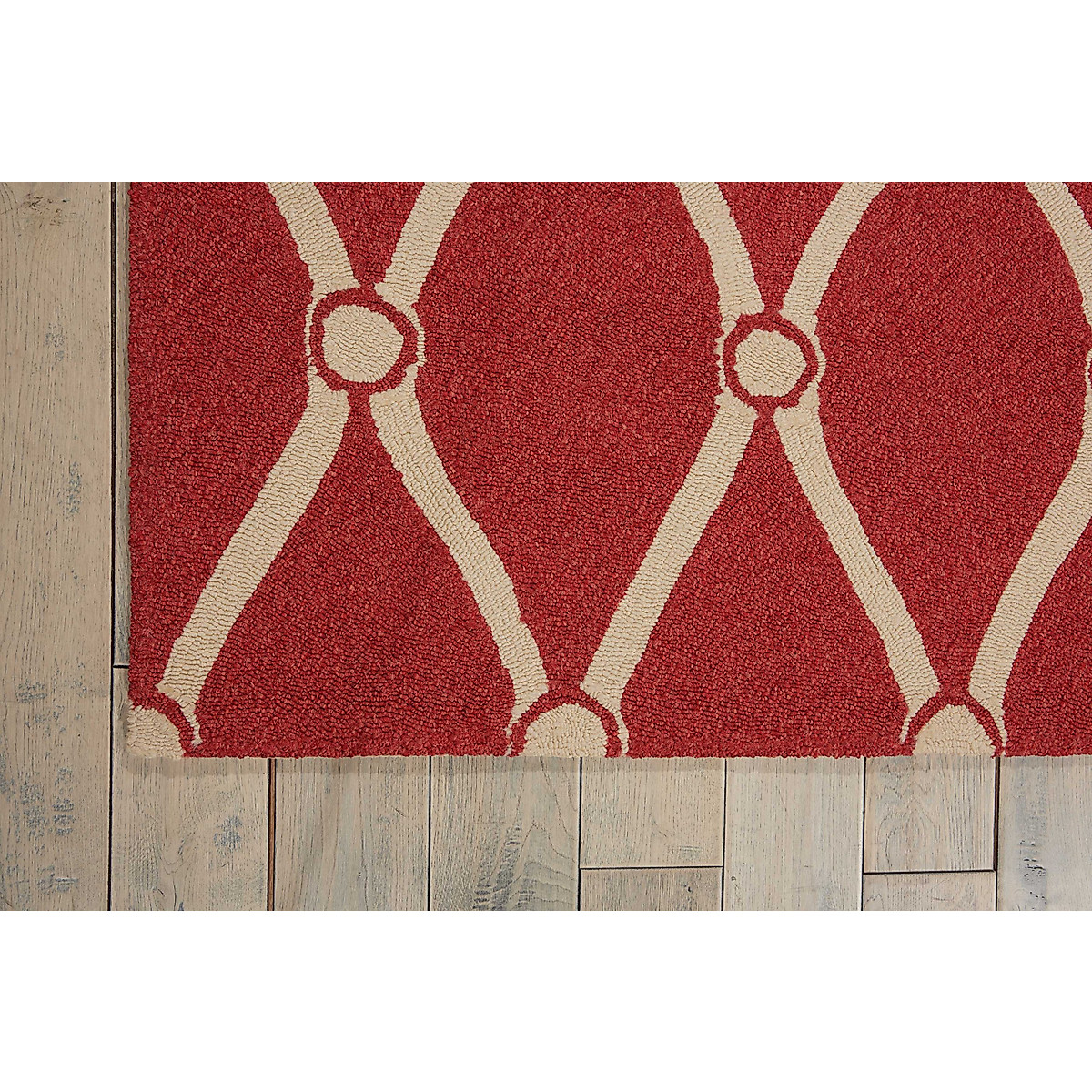 Nourison Portico Indoor/Outdoor Red 8' x 10'6" Area-Rug, Easy-Cleaning, Non Shedding, Bed Room, Living Room, Dining Room, Backyard, Deck, Patio (8x11)