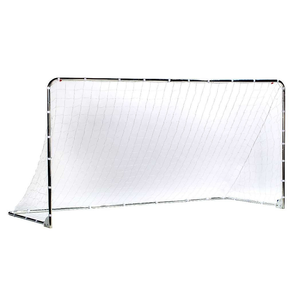 Franklin Sports Premier Steel - Folding Backyard Soccer Goal with All Weather Net - Kids Backyard Soccer Net - Easy Assembly - 12x6' - Silver