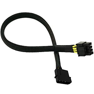 Molex LP4 Male ATX Power Supply to CPU 8(4+4) Pin EPS-12V Converter Adapter Cable Braided Sleeved 20 inches (NOT PCIe Adapter Cable) TeamProfitcom