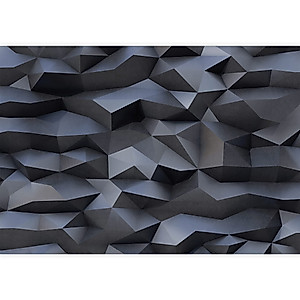 SIGNFORD Removable Wall Sticker/Wall Mural Geometric 3D Black Polygon Diamond Pattern Abstract Shapes Digital Art Minimalism Decorative Bohemian Relax/Calm for Living Room, Bedroom, Office - 66"x96"